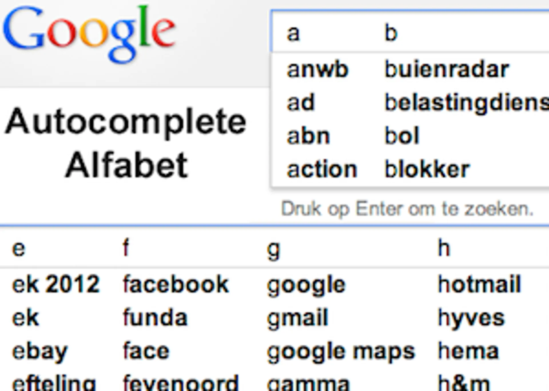 Het Google-alfabet - Joop - BNNVARA